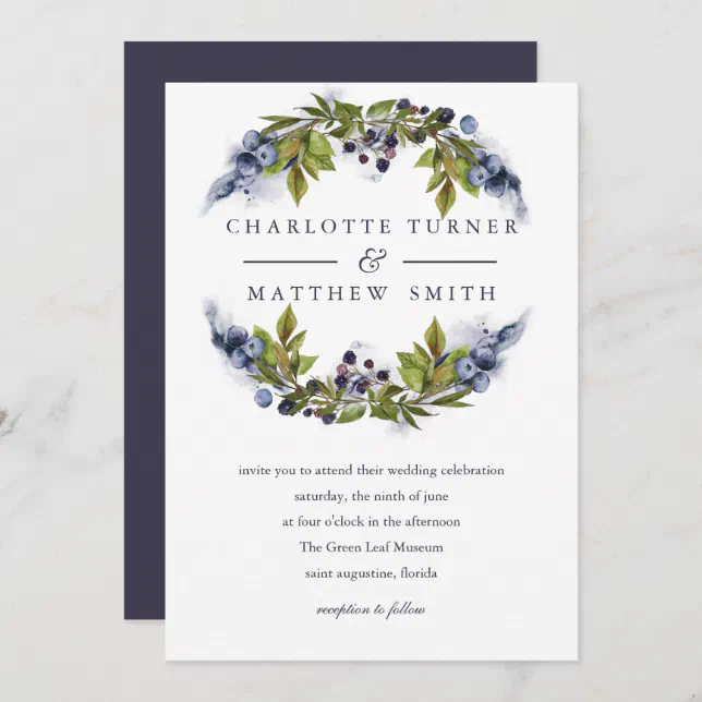 BlueBerry | Wedding Invitation | Zazzle