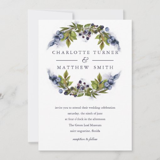 BlueBerry | Wedding Invitation | Zazzle