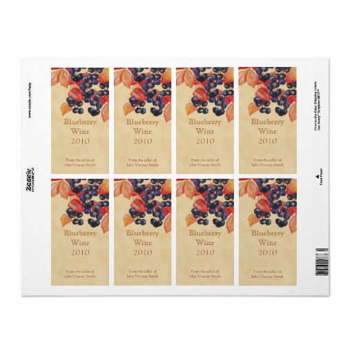 Blueberry wine bottle label | Zazzle