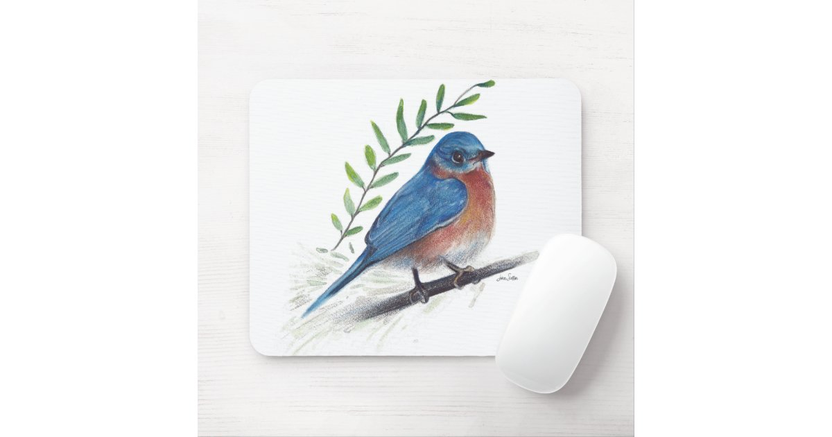 Bluebird Bird Art Mouse Pad | Zazzle