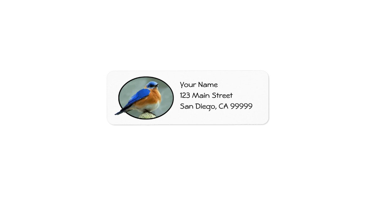Bluebird in Oval Frame Label | Zazzle