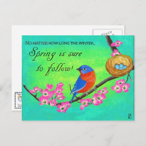 Bluebird Inspirational Post Card | Zazzle