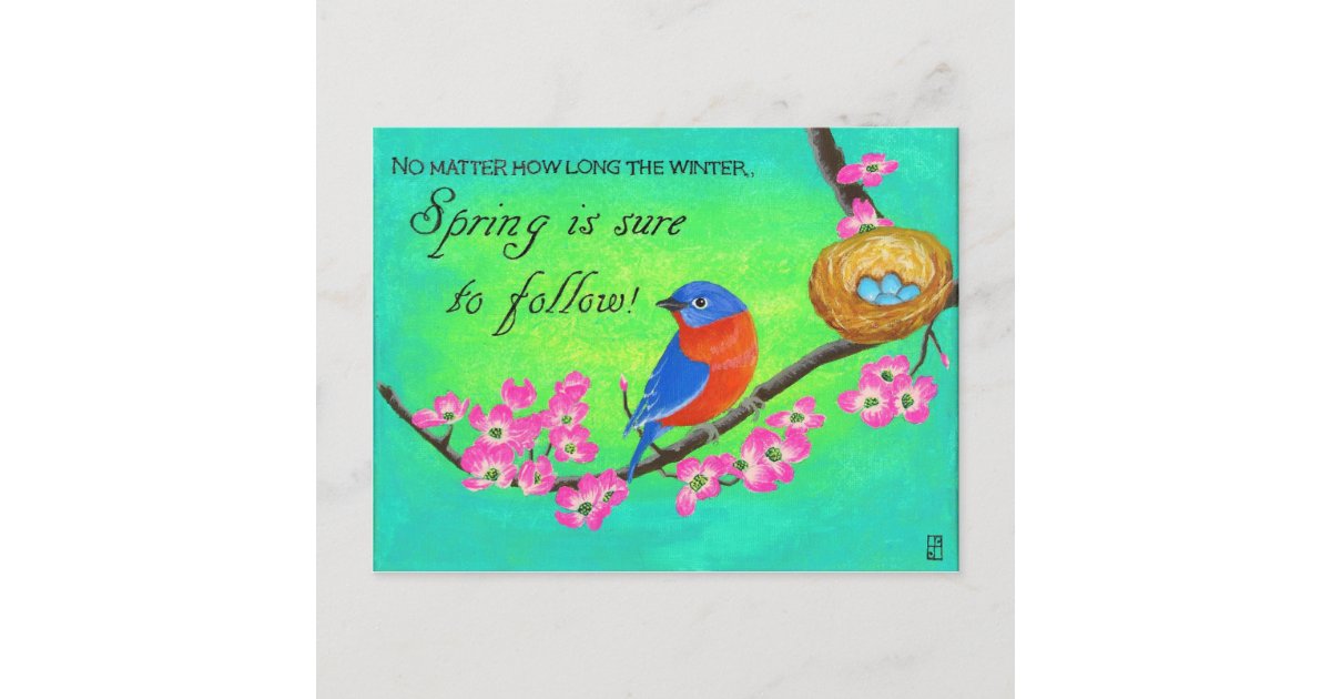Bluebird Inspirational Post Card | Zazzle