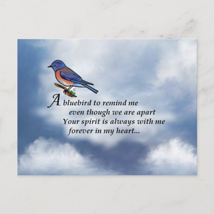 Bluebird Memorial Poem Postcard | Zazzle