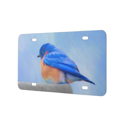 Bluebird Painting - Original Bird Art License Plate | Zazzle