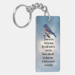 Bluebird "So Loved" Poem Keychain | Zazzle