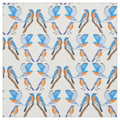 Bluebird Cotton Fabric | Zazzle