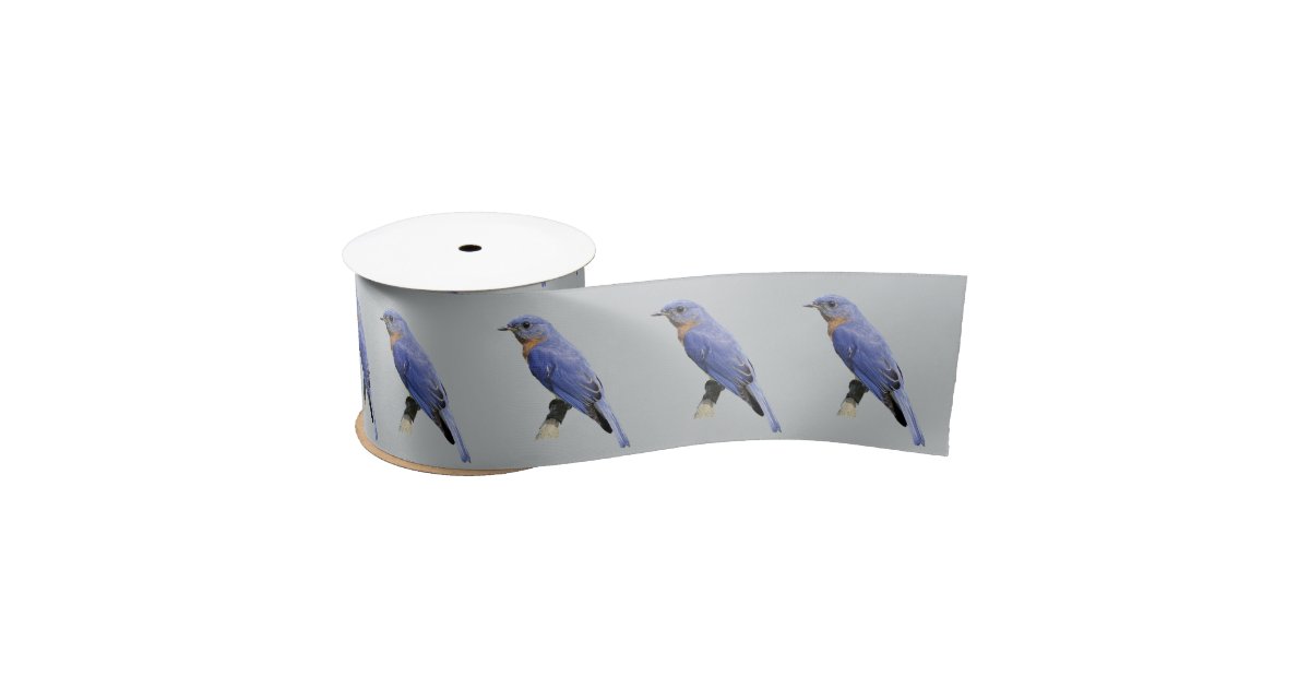 Bluebirds Satin Ribbon | Zazzle