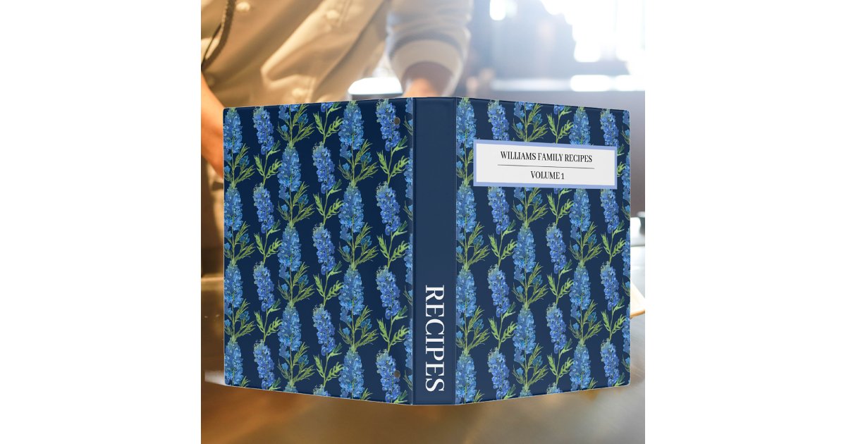 Bluebonnet Texas State Flower Blue Wildflower 3 Ring Binder | Zazzle