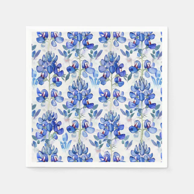 Bluebonnet Texas Wild Flower Pattern Napkins | Zazzle