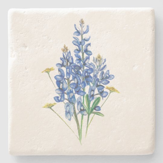 Bluebonnets and Wildflowers Stone Coaster | Zazzle.com