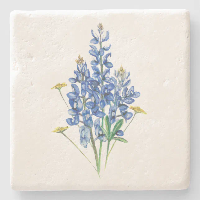 Bluebonnets and Wildflowers Stone Coaster | Zazzle