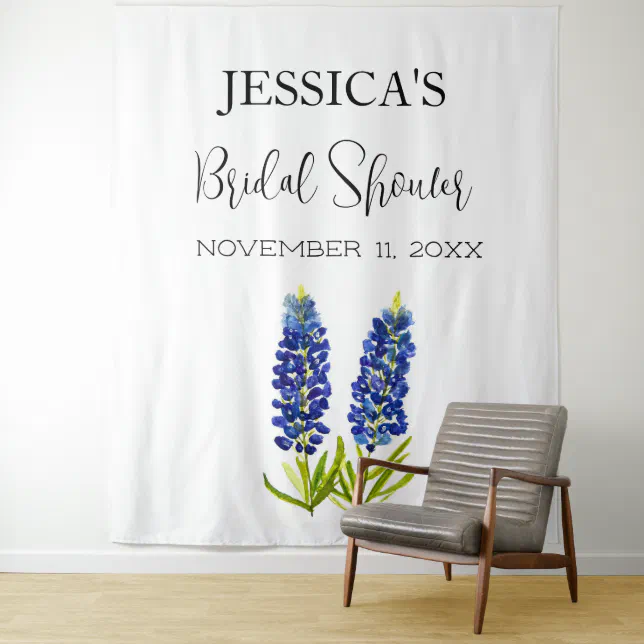 Bluebonnets Flowers Bridal Shower Welcome Sign Tapestry | Zazzle