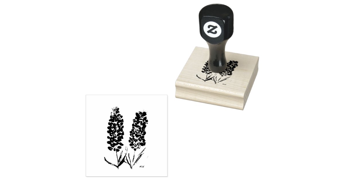 Bluebonnets Flowers Wildflowers Lupine Texas Rubb Rubber Stamp | Zazzle