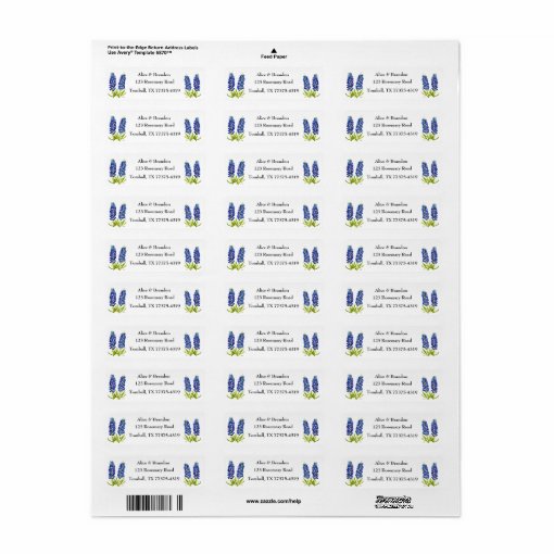 Bluebonnets Texas State Flowers Lupine Watercolor Label | Zazzle