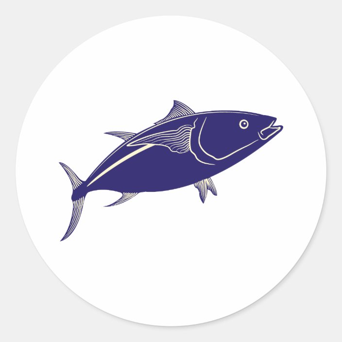 Bluefin Tuna Fish Classic Round Sticker | Zazzle.com