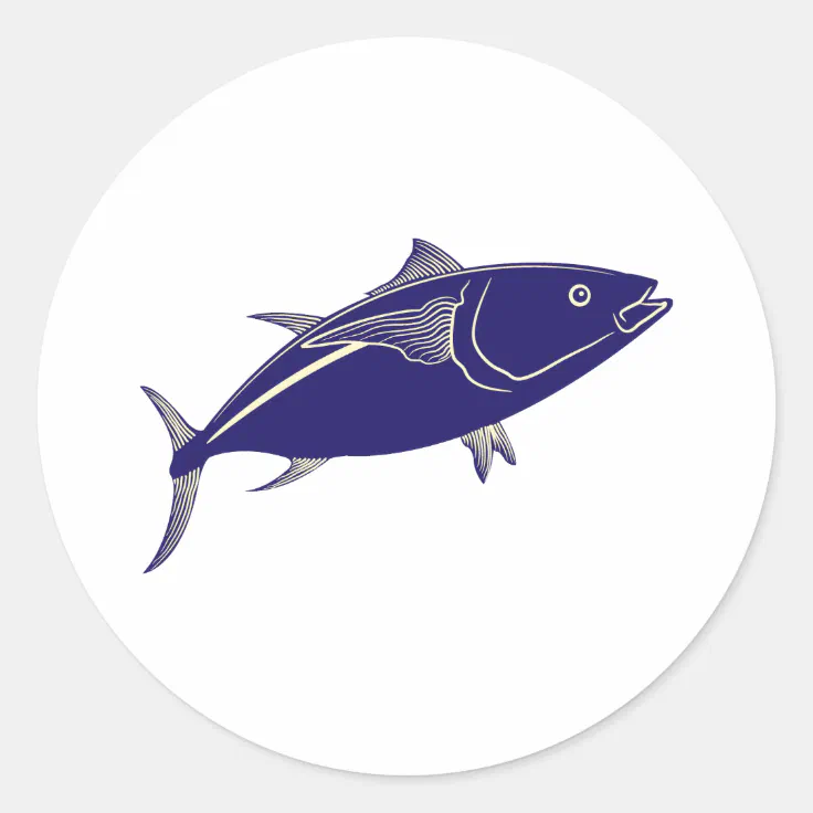 Bluefin Tuna Fish Classic Round Sticker | Zazzle