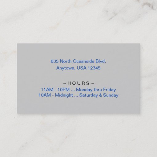Bluefish Bar & Grill Business Card | Zazzle