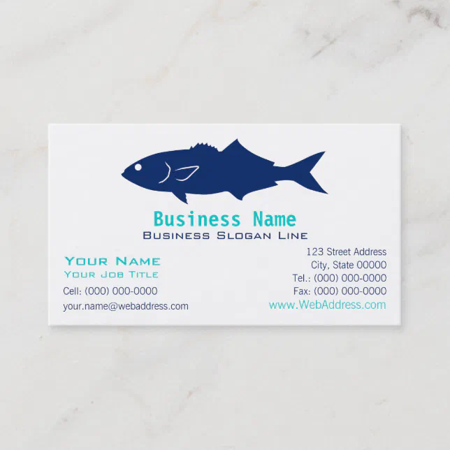 Bluefish Silhouette Business Card | Zazzle