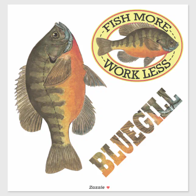 Bluegill Bream Fishing Angler's Sticker | Zazzle