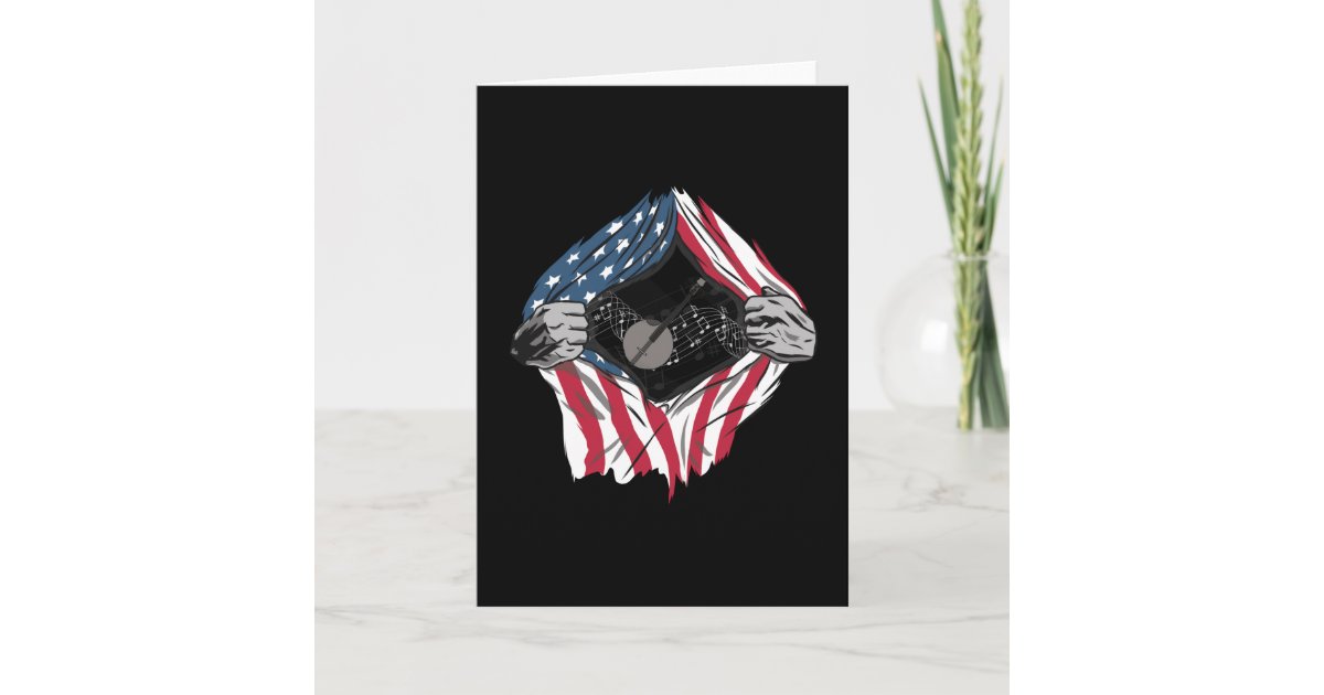 Bluegrass Banjo America USA Flag Card | Zazzle