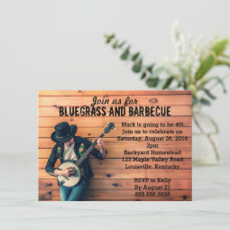 Bluegrass Barbecue BBQ Birthday Party Invitation | Zazzle