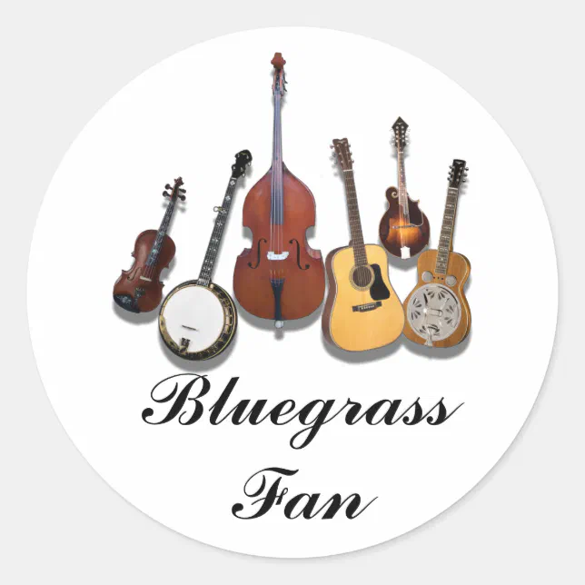 BLUEGRASS FAN-STICKER CLASSIC ROUND STICKER | Zazzle