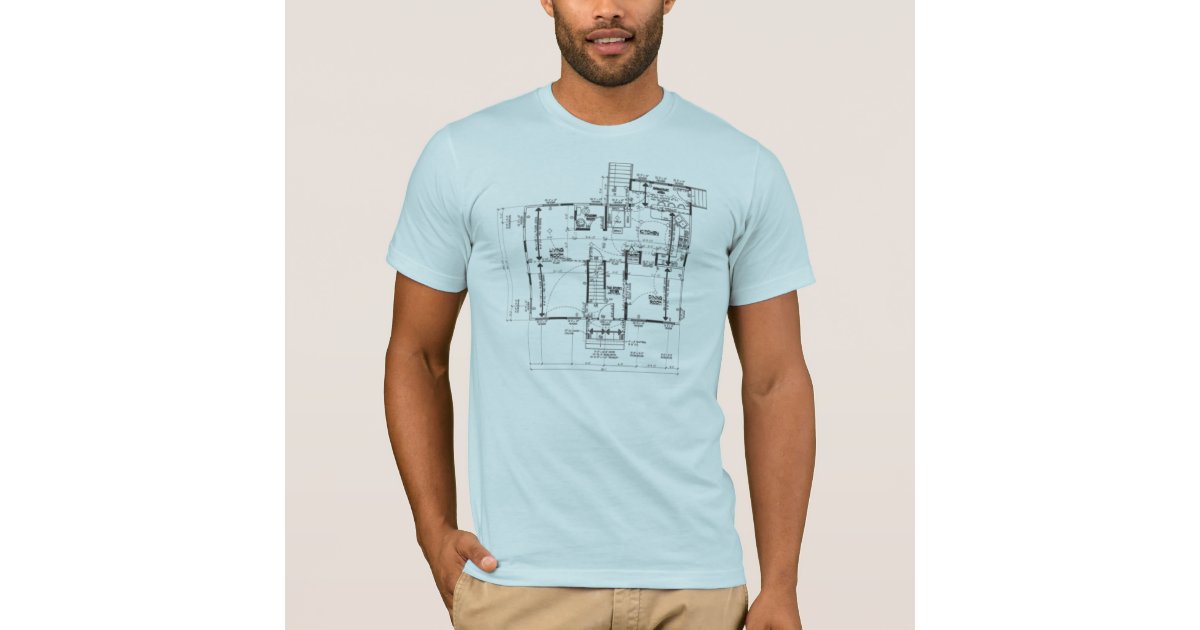 Blueprint blue semi fitted mens tshirt | Zazzle