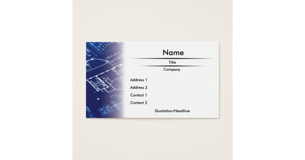 Blueprint Business Card | Zazzle.com