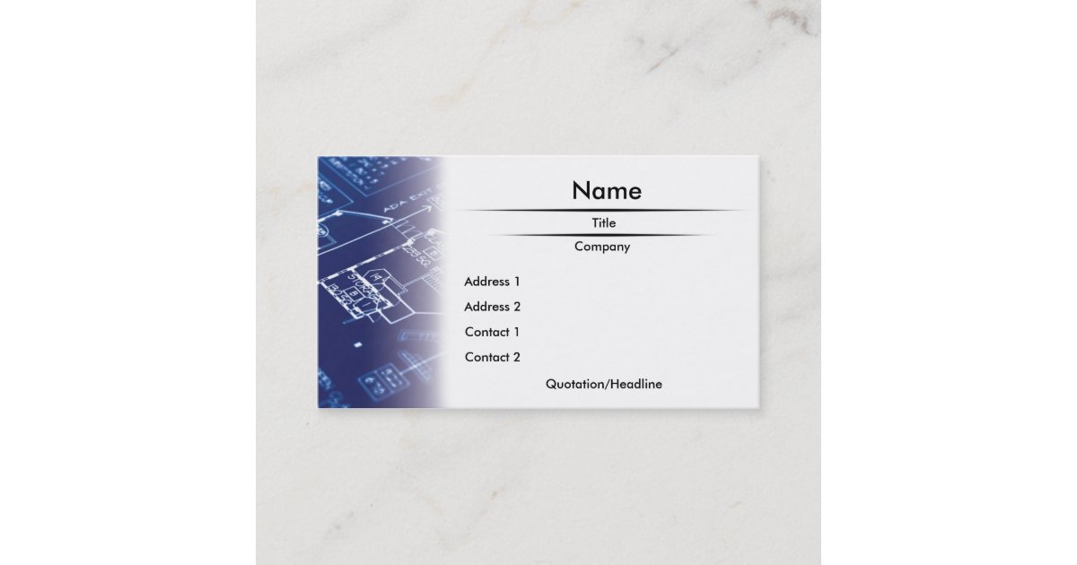Blueprint Business Card | Zazzle