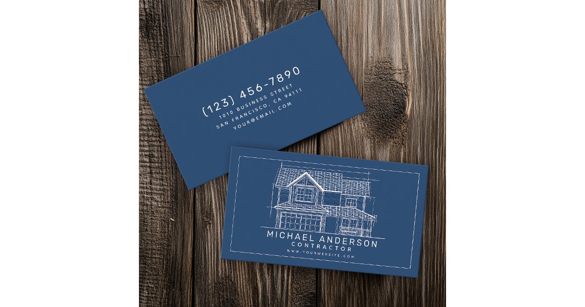 Blueprint Home Building Architect Construction Business Card | Zazzle