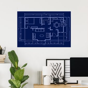blueprint - house plan poster | Zazzle