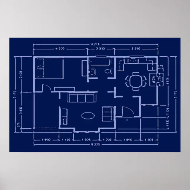 blueprint - house plan poster | Zazzle