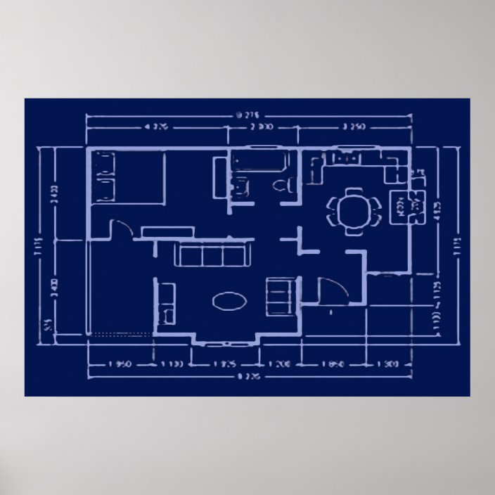 blueprint - house plan poster | Zazzle.com