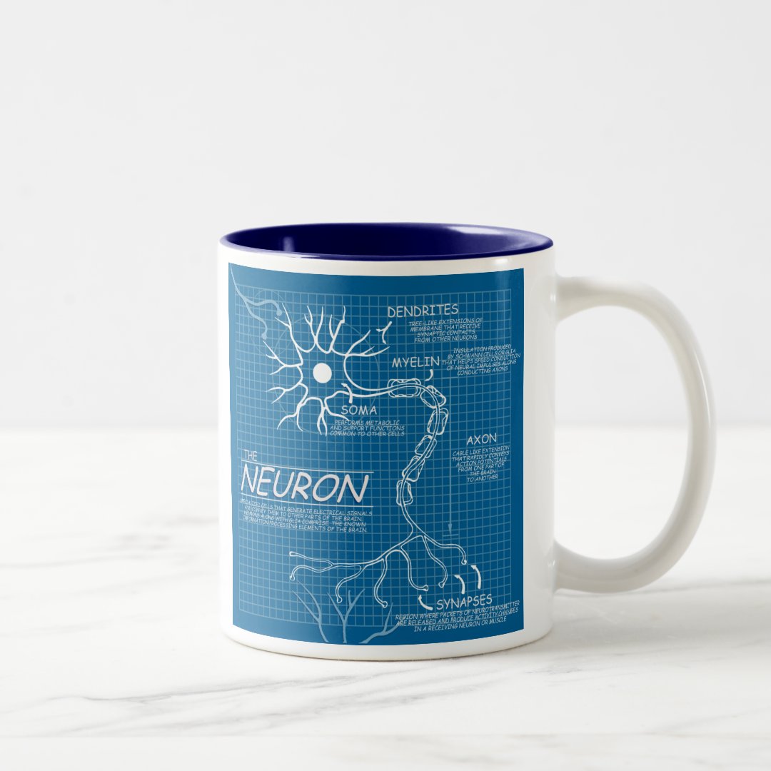 blueprint neuron Two-Tone coffee mug | Zazzle