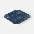 Blueprint Technical Drawing Geometric Paper Plates | Zazzle