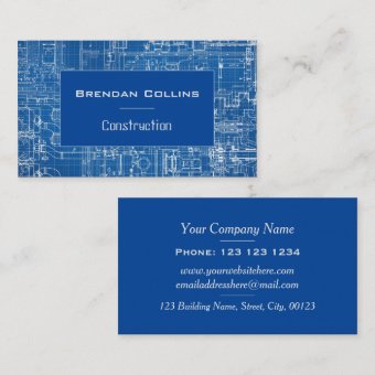 Blueprint Technical Engineering Construction Business Card | Zazzle