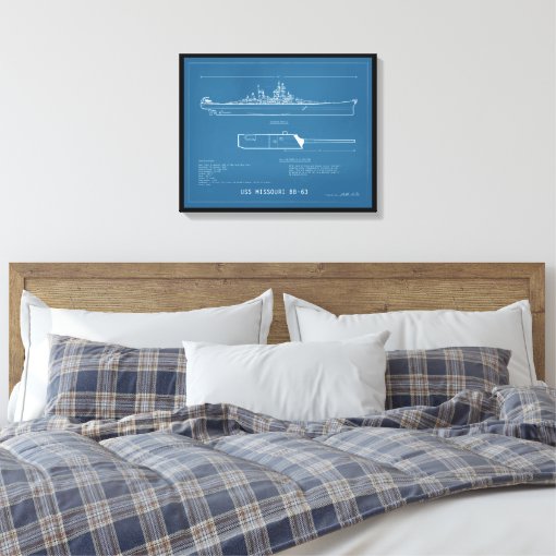 Blueprint USS Missouri BB-63 Canvas Print | Zazzle