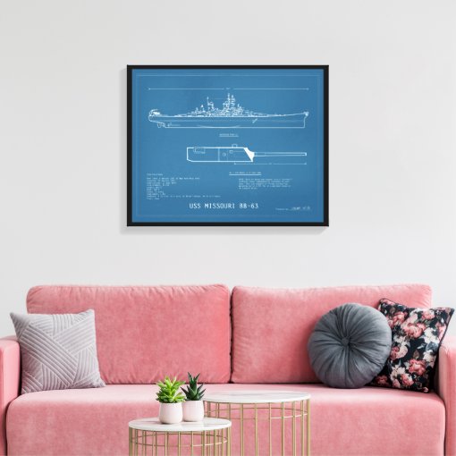 Blueprint USS Missouri BB-63 Canvas Print | Zazzle