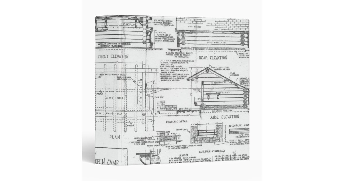 Blueprints 3 Ring Binder | Zazzle