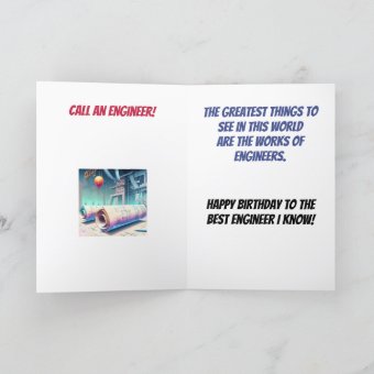 Blueprints and Female Engineer Birthday Card | Zazzle