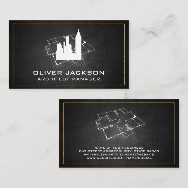 Blueprints | Architect Building Business Card | Zazzle