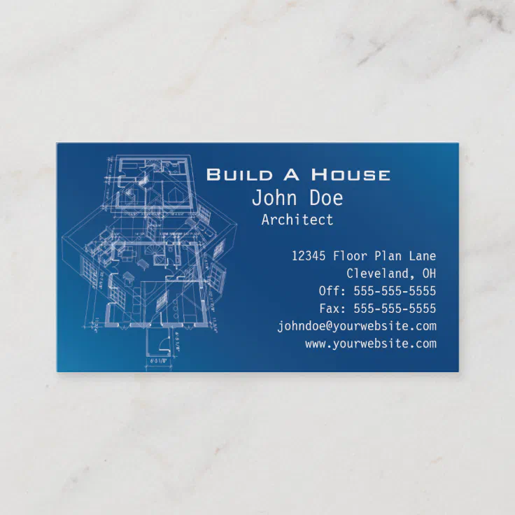 Blueprints Business Card | Zazzle