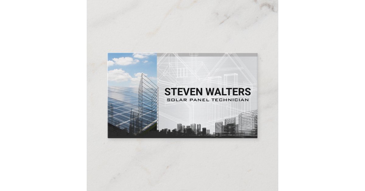 Blueprints | Solar Panel | Energy Business Card | Zazzle