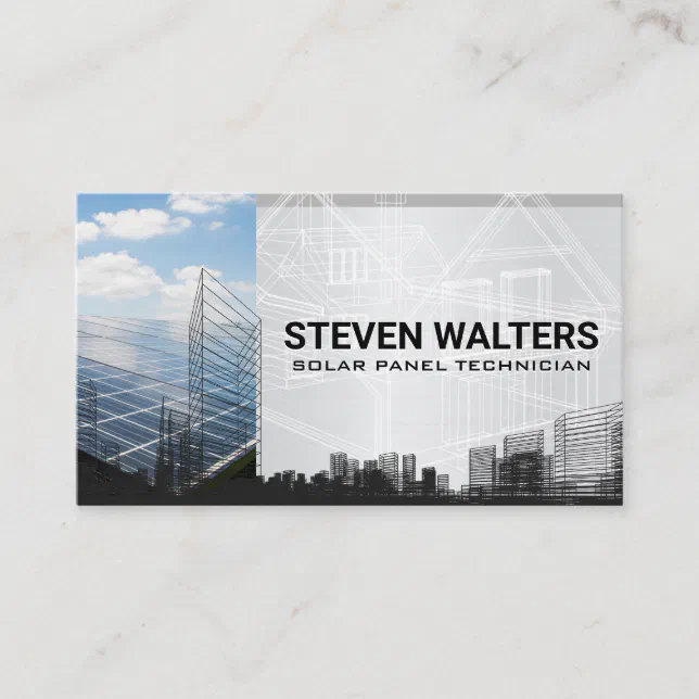 Blueprints | Solar Panel | Energy Business Card | Zazzle