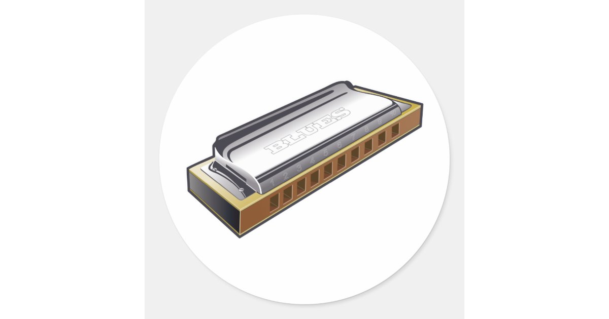 Blues Harmonica - Sticker | Zazzle
