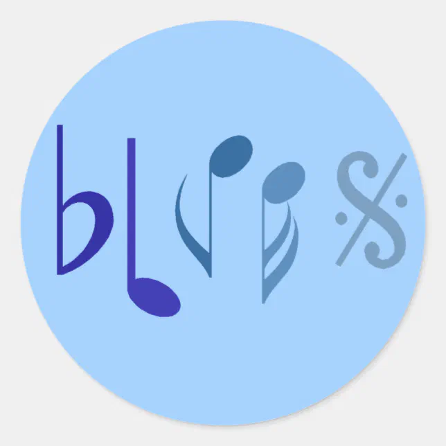 Blues Music Notes Sticker | Zazzle