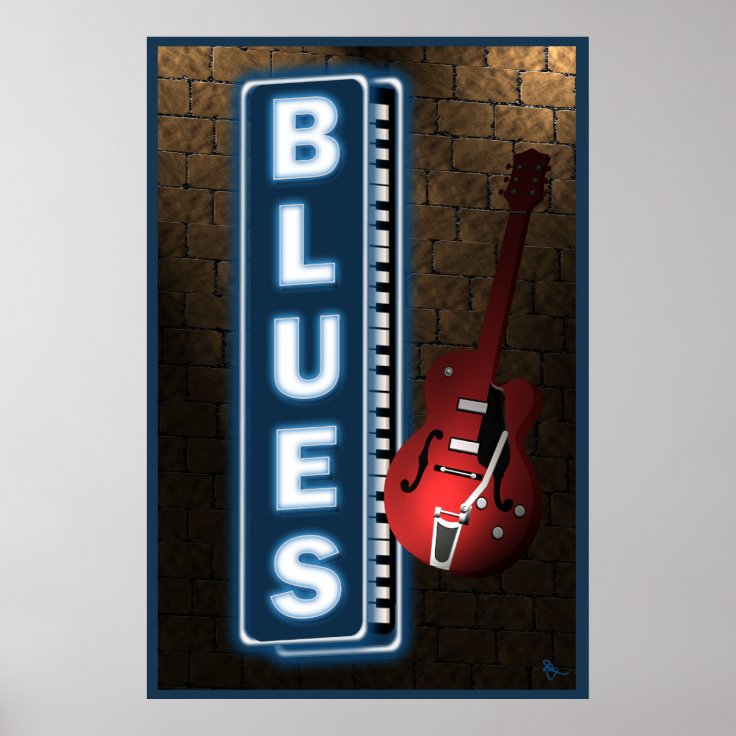 Blues Neon Sign Poster | Zazzle