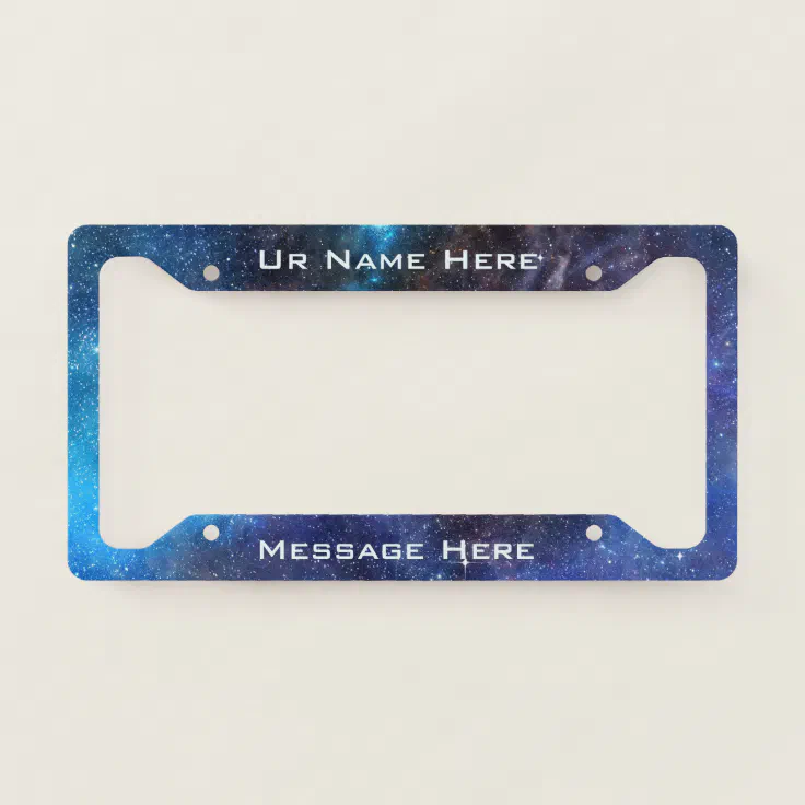 BlueSpace Themed Number Plates - Custom Name Space License Plate Frame ...