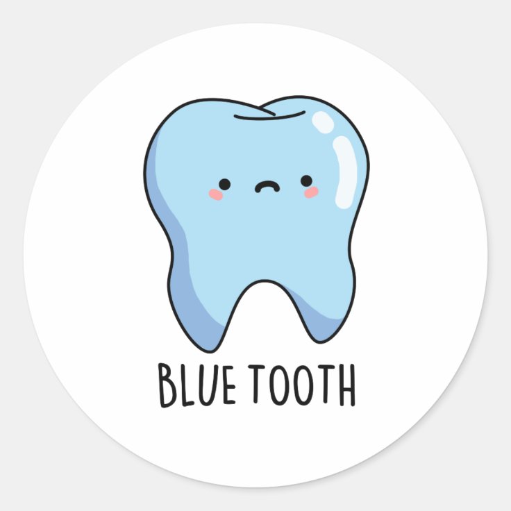 Bluetooth Funny Technical Blue Tooth Pun Classic Round Sticker | Zazzle